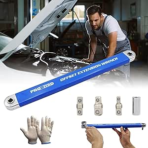 Pro Zero Offset Extension Wrench,1/4" and 3/8" Drive Adapters, No ...