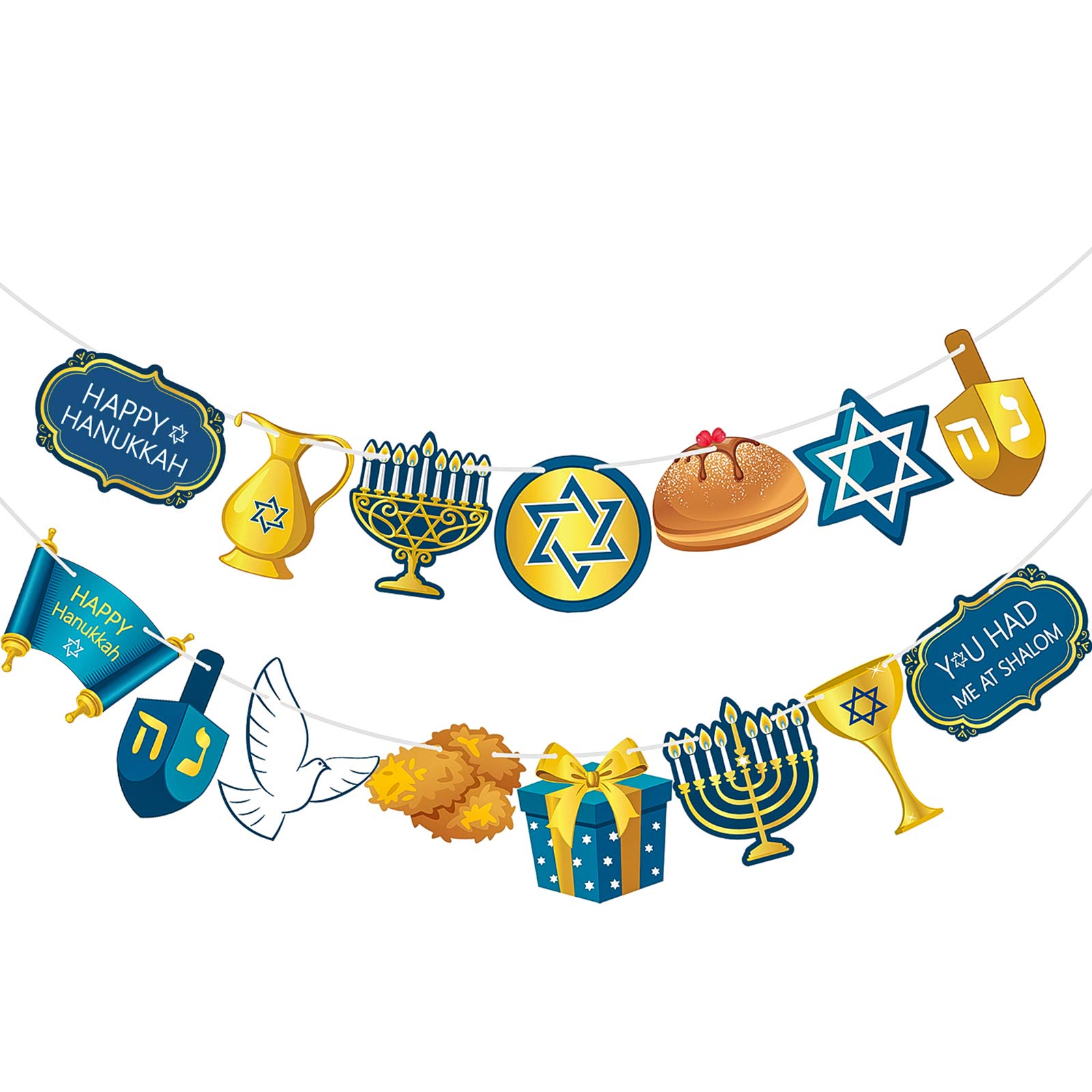 Amazon.com: Happy Hanukkah Banner Hanukkah Chanukah Decorations ...