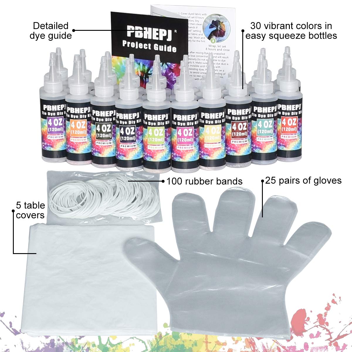 30 Colors Tie Dye DIY Kit，Te...B08J29NF5M | Encarguelo.com