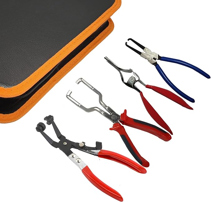4pcs Hose Clamp Pliers Set,Fuel Line Pliers Set with Case,Hose Removal ...