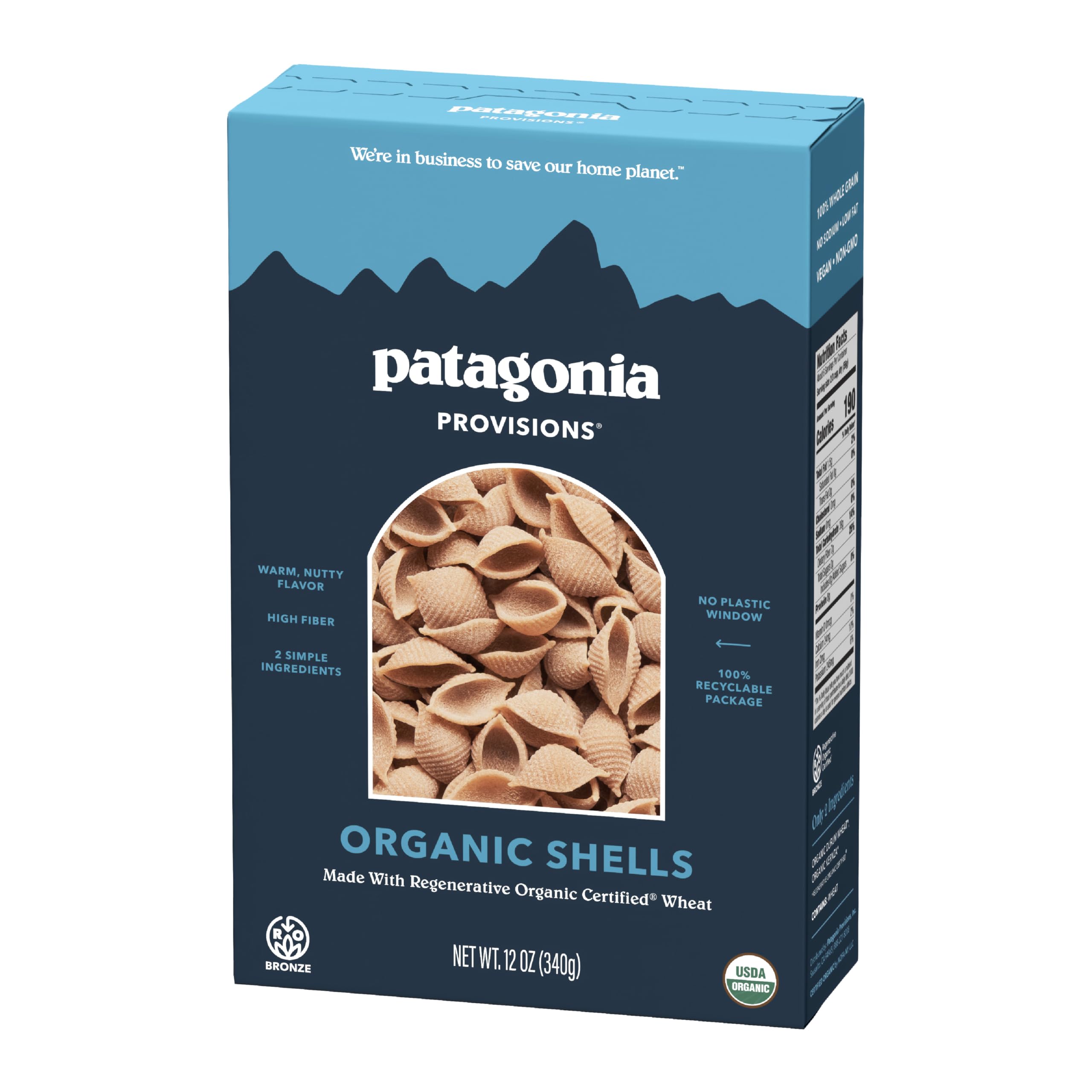 Amazon.com: Patagonia Provisions Organic Shells Pasta | Regenerative ...
