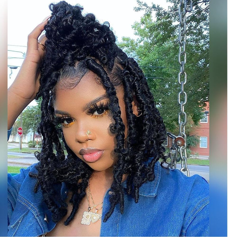 Amazon.com : Butterfly Locs Crochet Hair - 12 Inch 6 Packs Short ...