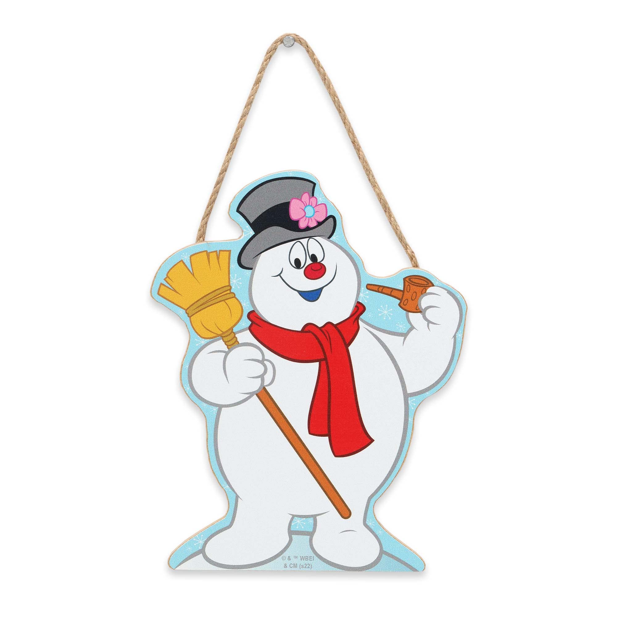 Amazon.com: Frosty the Snowman Cheerful Hanging Wood Wall Decor - Fun ...