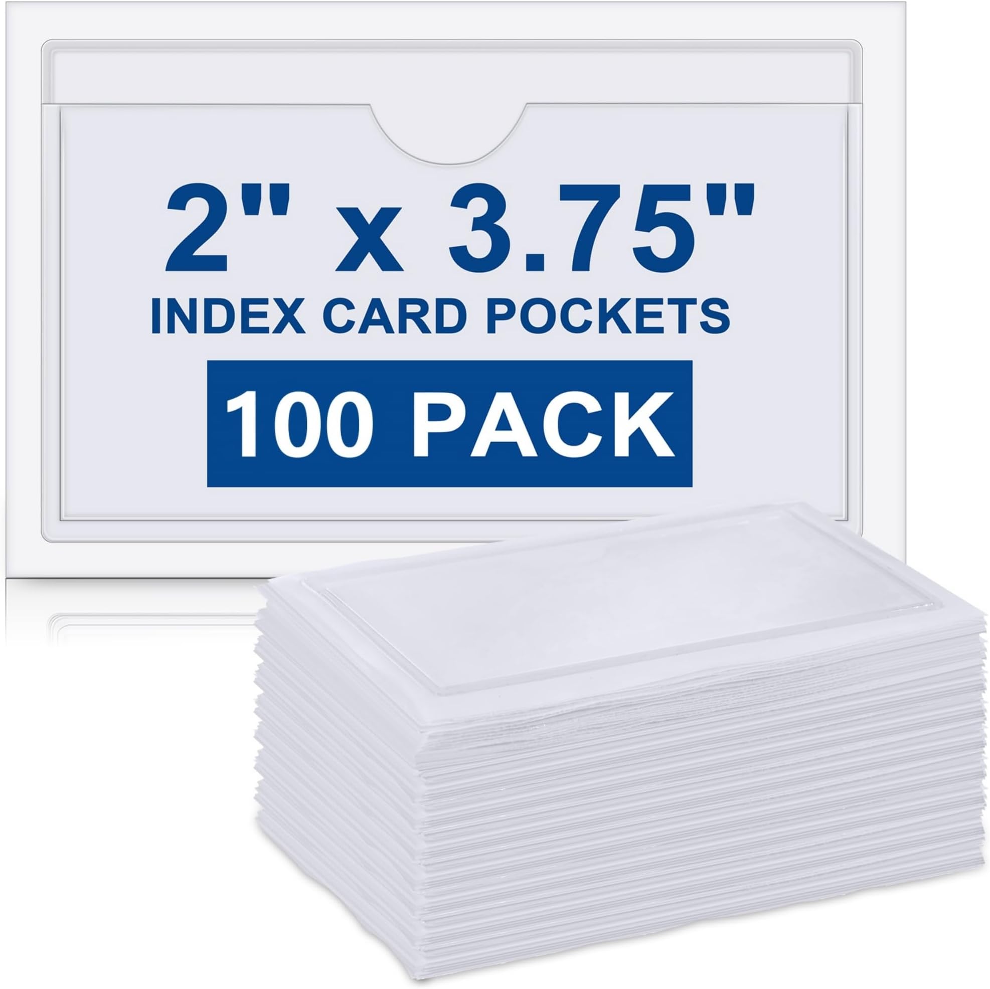 Amazon.com : Outus 100 Pack Self Adhesive Index Card Pockets with Top ...