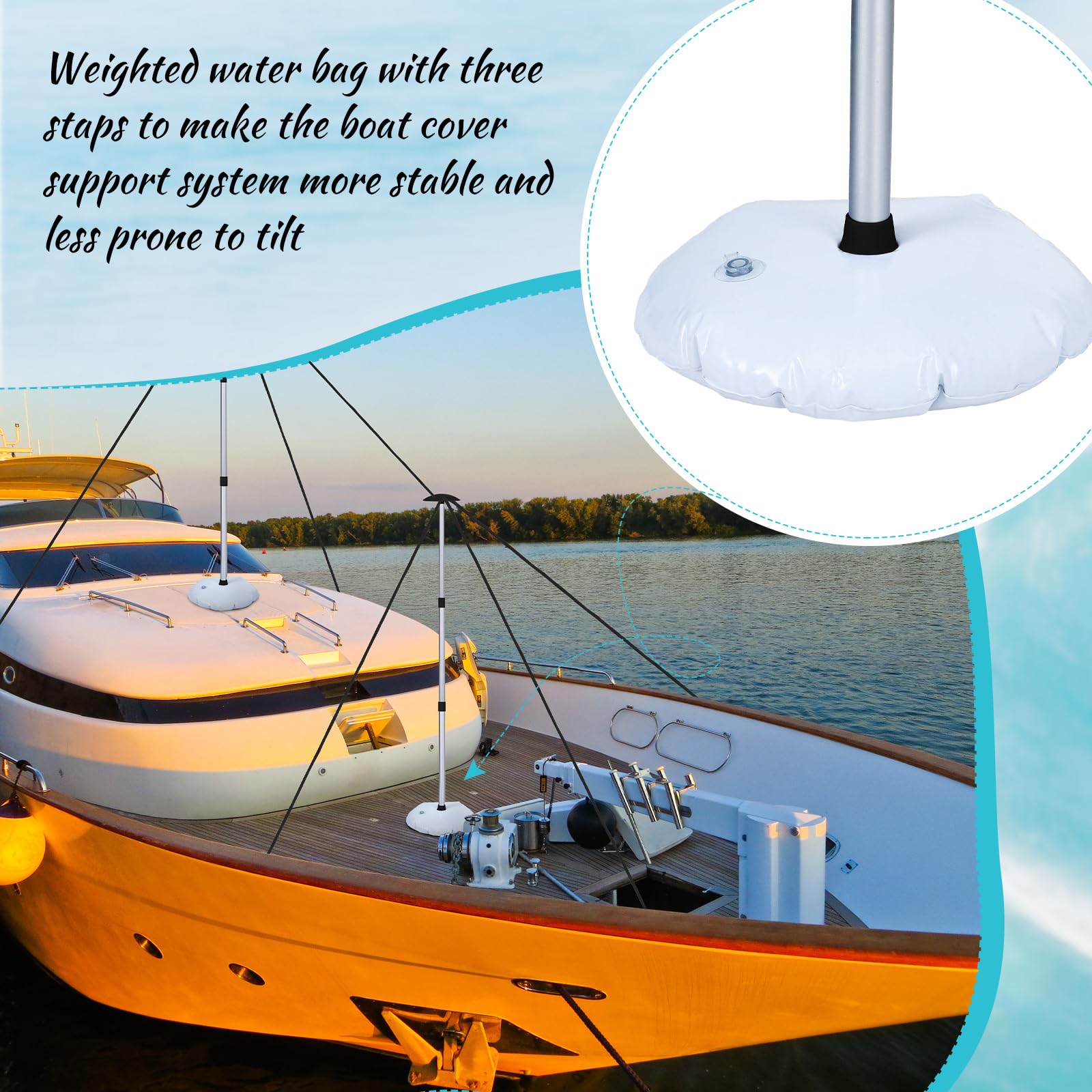 Datanly 20 Pcs Boat Cover Support System Include 4 Pcs Telescopic ...