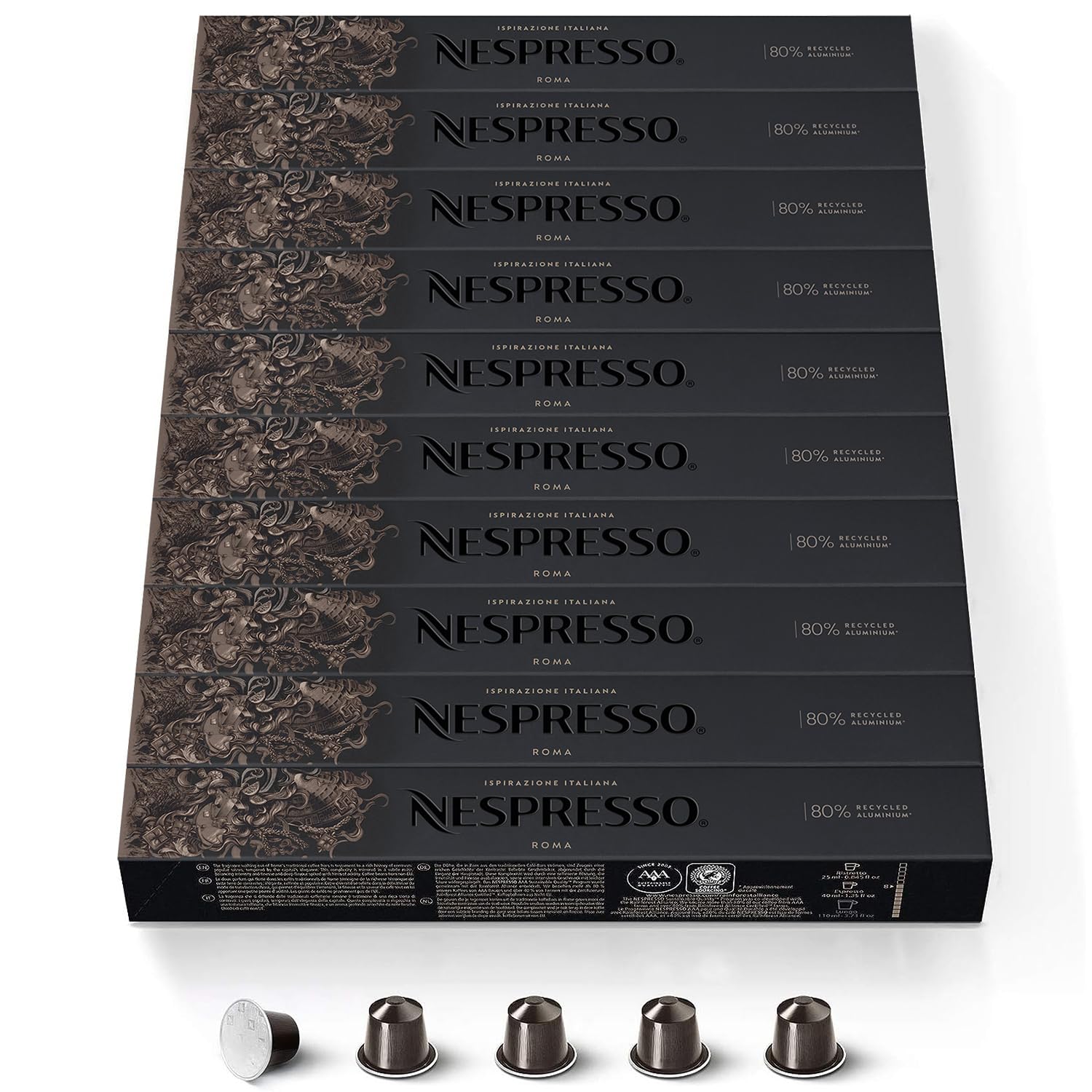 CAPSULE NESPRESSO ORIGINALI - Ispirazione Roma, 100 Capsule Nespresso ...