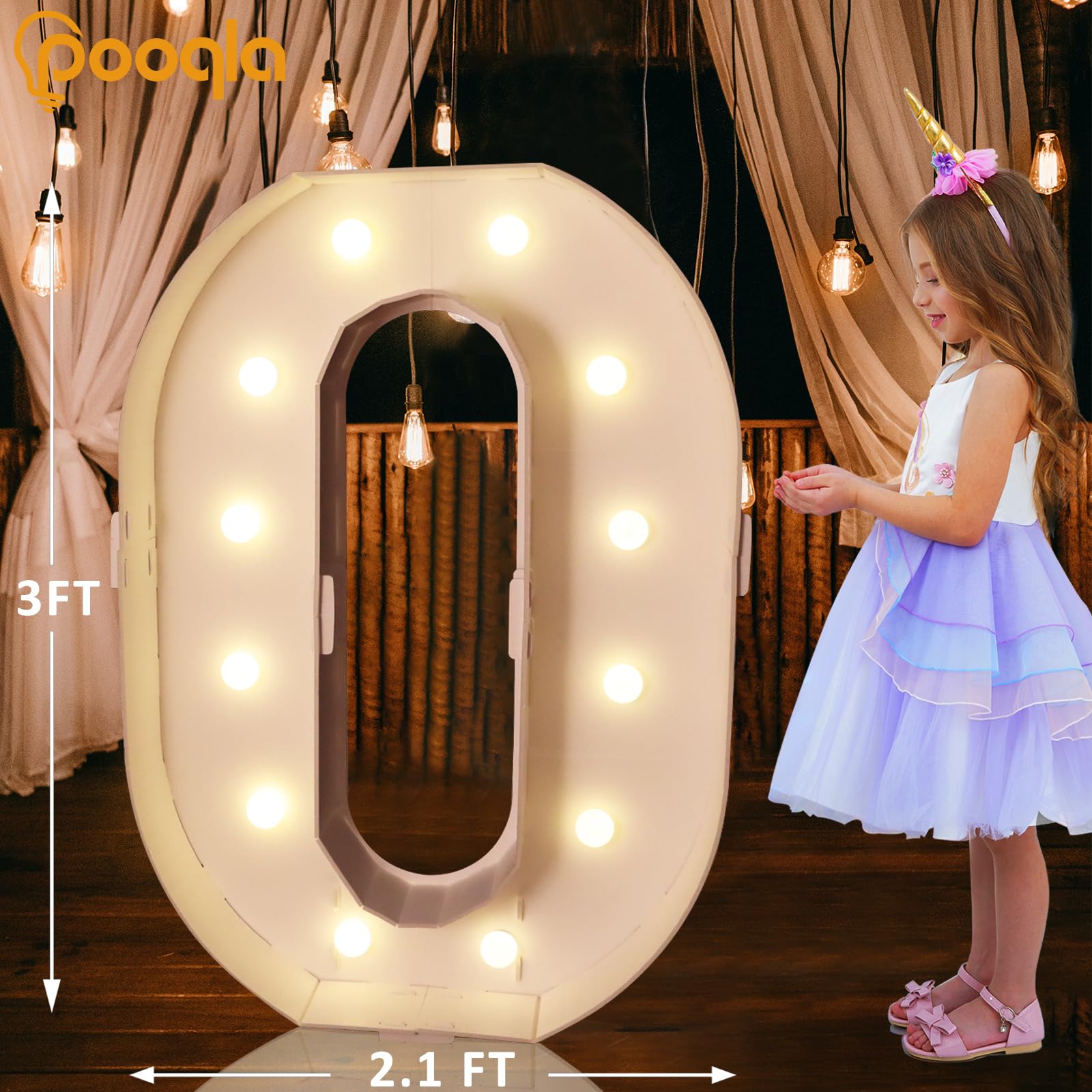 Snapklik.com : 3FT Light Up Numbers, Warm White LED Large Lighted ...