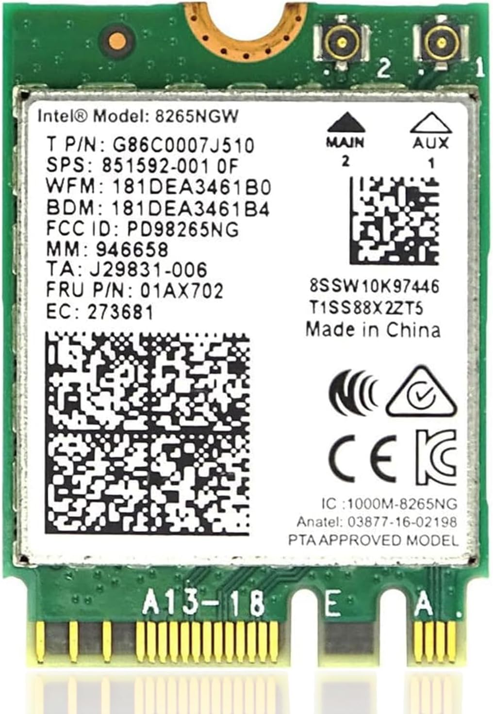 Amazon | Intel 9462NGW デュアルバンド ワイヤレスAC 9462 CNVio M.2 802.11ac WLAN ...