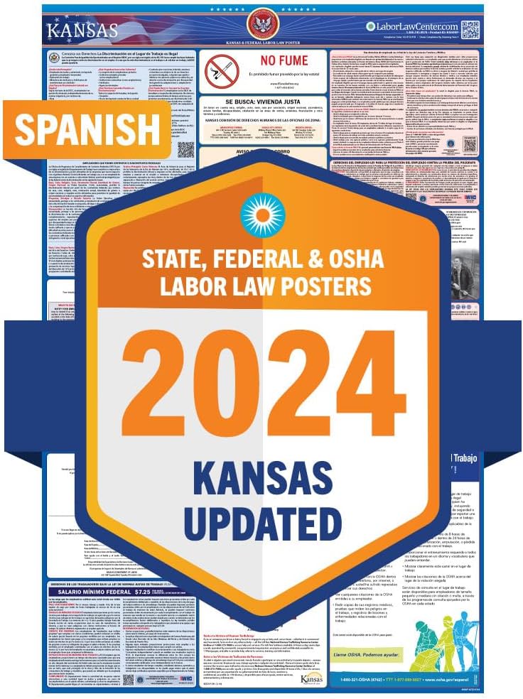 Amazon.com : 2024 Latest Kansas Labor Law Poster - State, Federal, OSHA ...