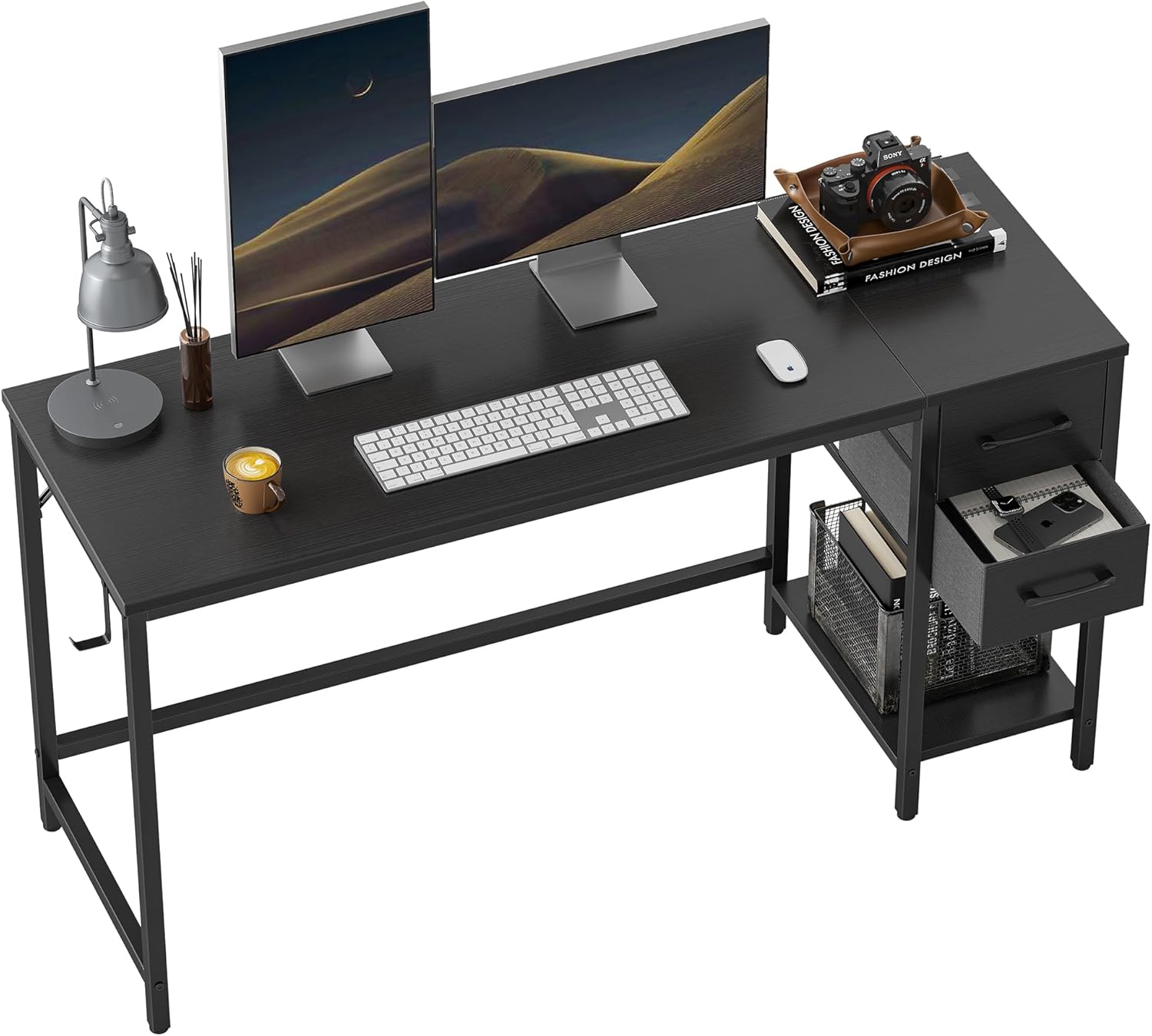 CubiCubi Computer Home Office Desk with 2 Drawers, 47 Inch Small Desk ...