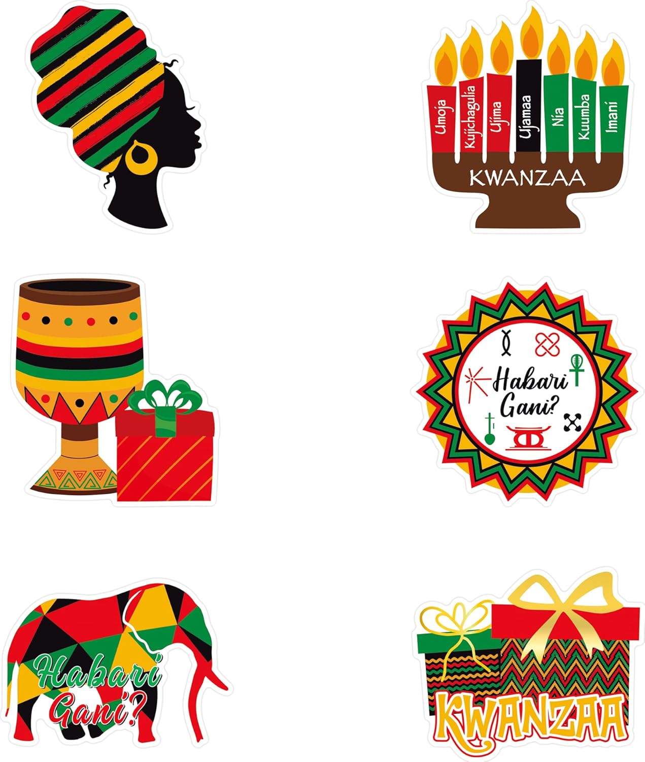 Amazon.com: Kwanzaa Small Size DIY Shaped Cut-Outs Party Favors ...