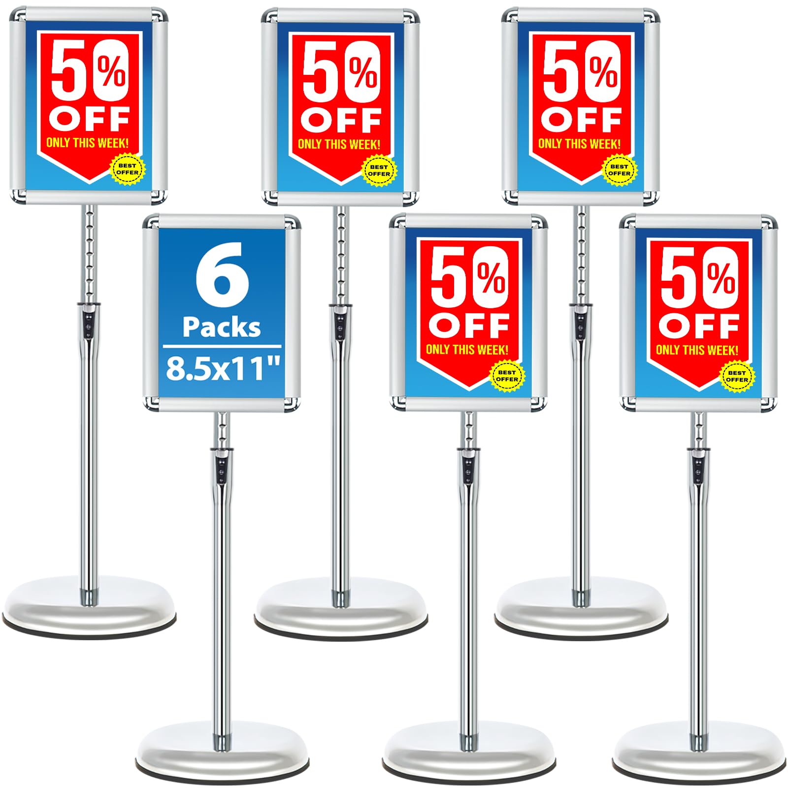 Amazon.com : VAIIGO 6 Pack Sign Stands for Display 8.5x11 Inch Floor ...