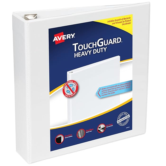 Buy Avery TouchGuard Heavy Duty Clear View 3 Ring Binders, Antiviral ...