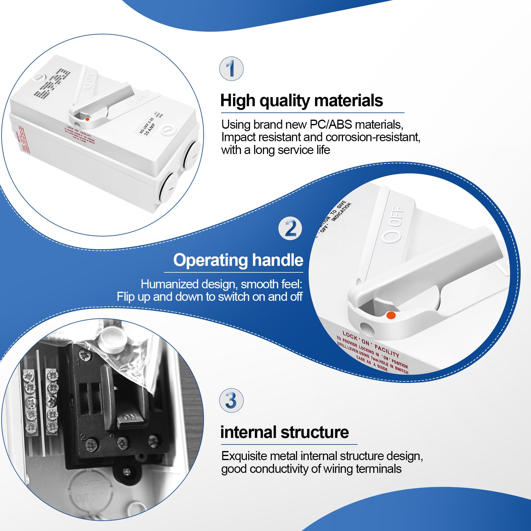 Snapklik.com : 2024 New Enclosed Motor Disconnect Switch 35A 440V 4 ...