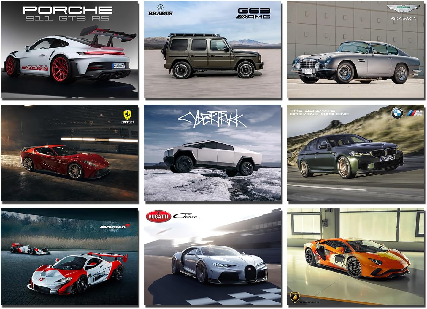 Fit-in Trends Pack of 6 - Car Aesthetic Wall Art 8x12 Inch (A4 Size ...