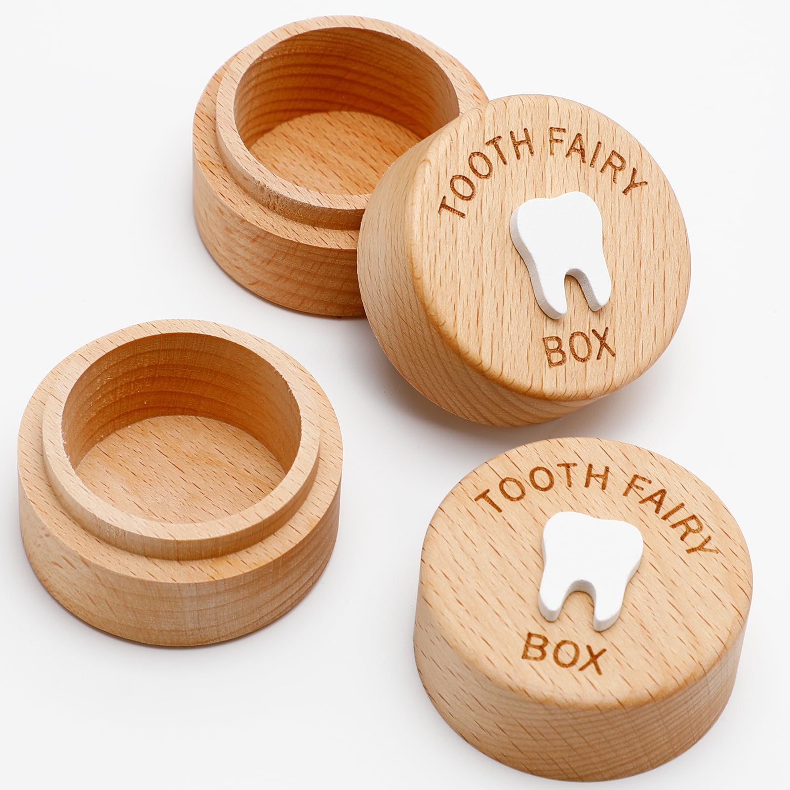 Amazon.com: ZEYIYER 2PCS Tooth Fairy Tooth Holder, 3D Carved Wooden ...