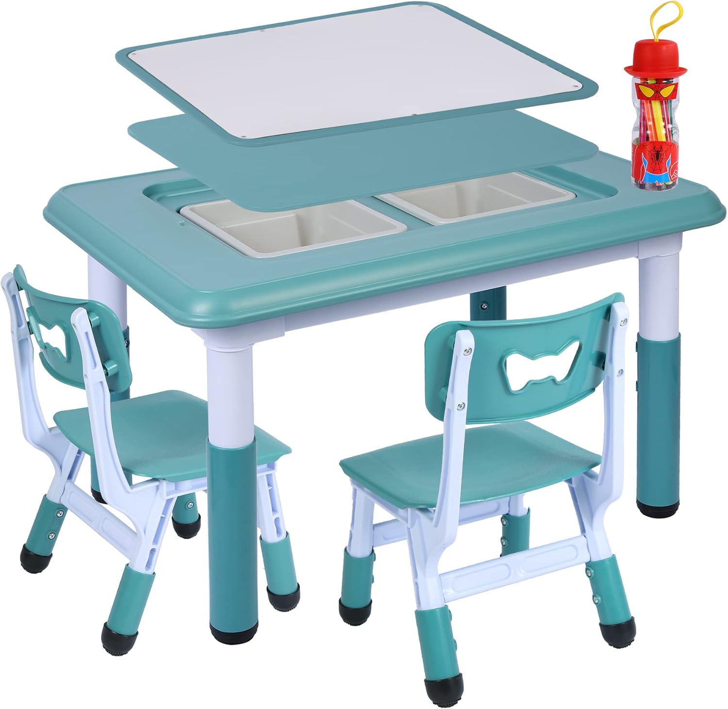 Amazon.com: RedSwing Kids Table and 2 Chairs Set, Height Adjustable 3 ...