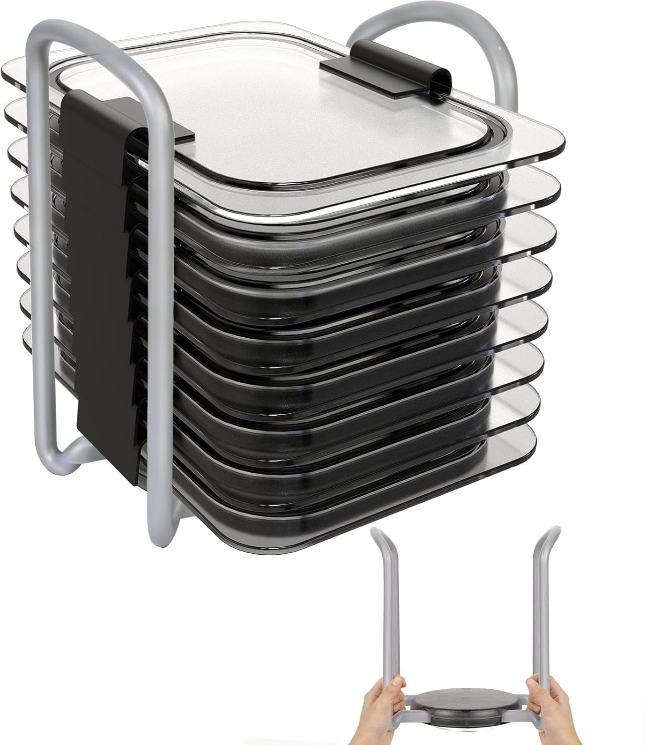 Amazon.com: Yobonlab Adjustable Lids Organizer for Rubbermaid ...