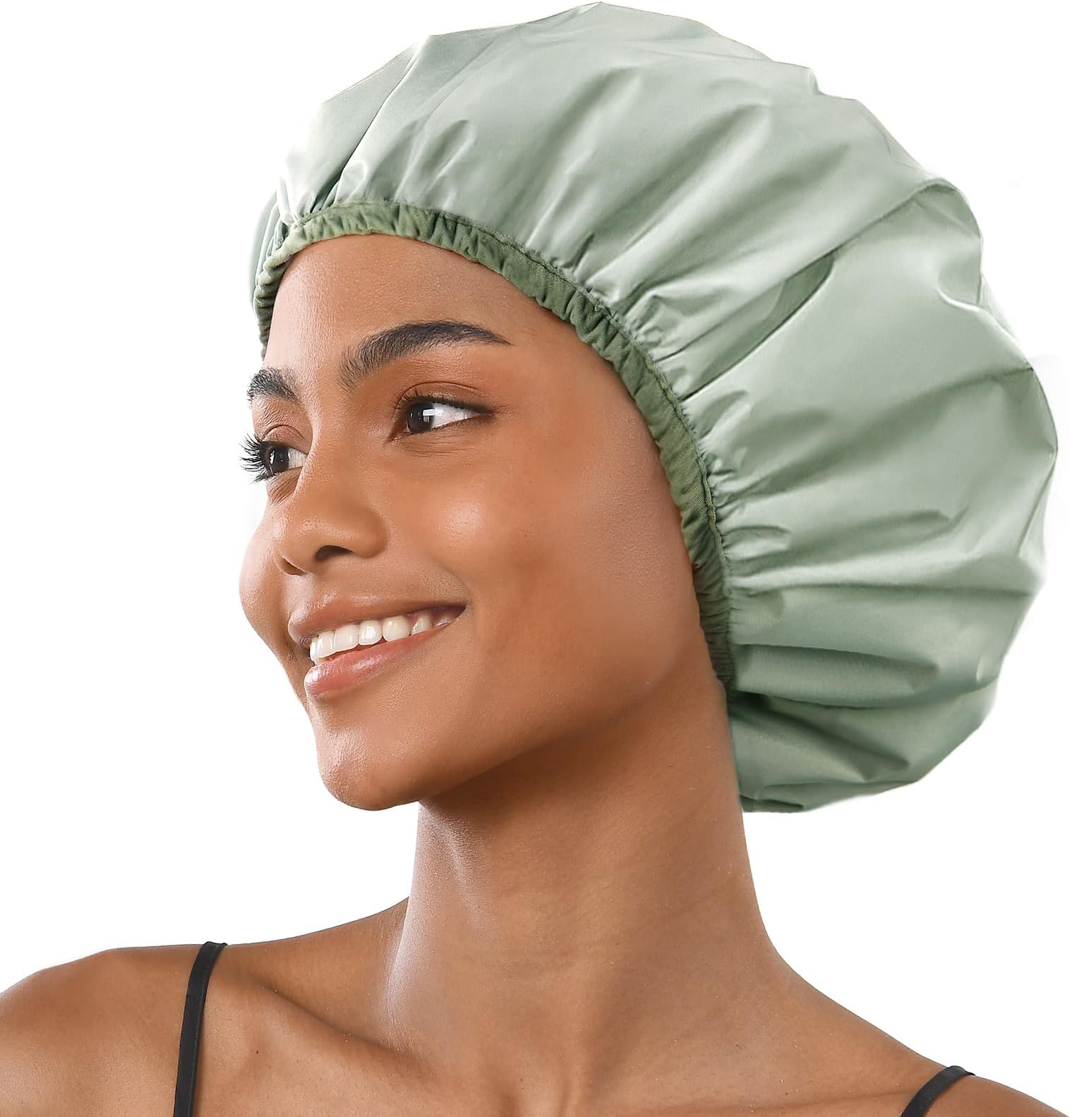 Amazon.com : Reusable Shower Cap for Women, Large Waterproof Shower ...