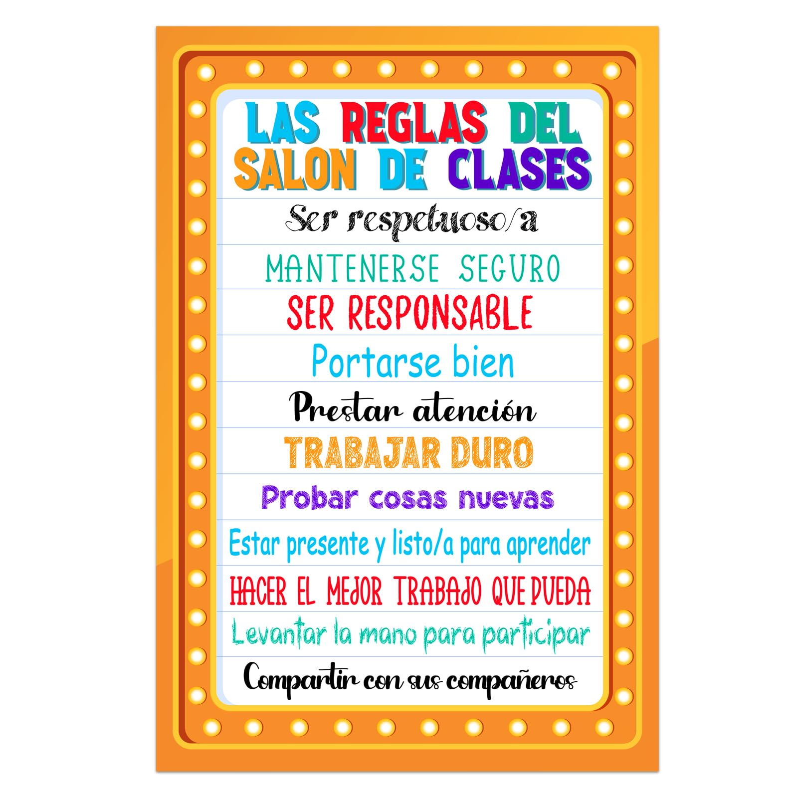 Amazon.com: FaCraft Spanish Posters for Classroom Decorations Spanish ...