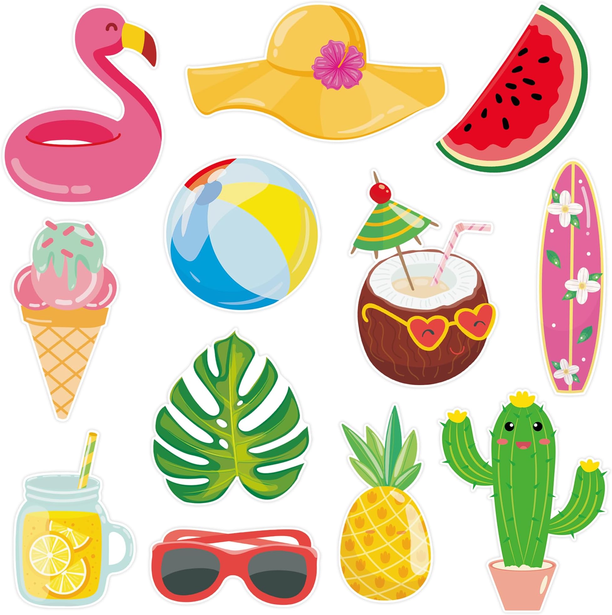 Amazon.com: Wonmon 60PCS Summer Cutouts for Bulletin Board Decoration ...