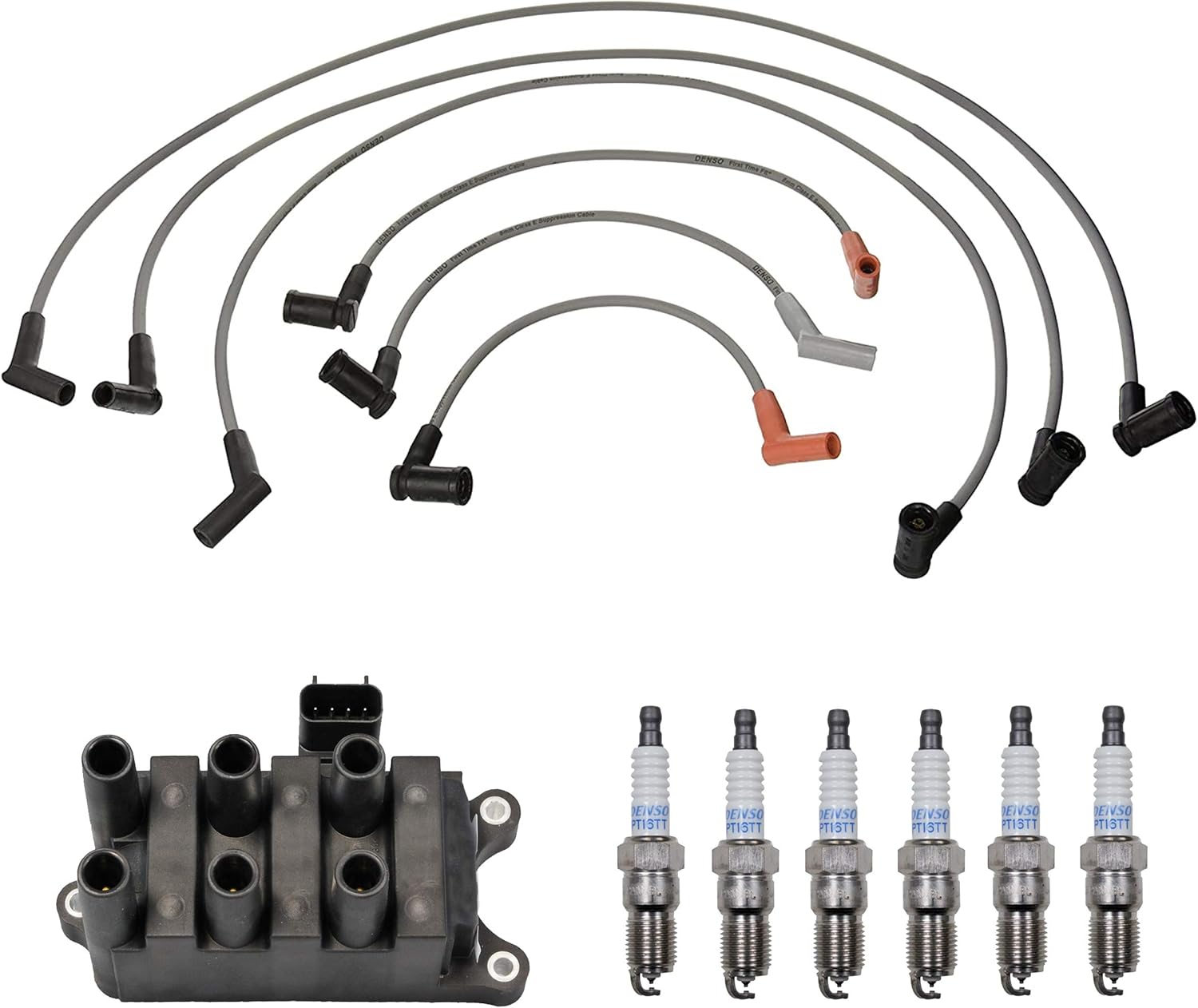 Amazon.com: Ignition Coil Wire Set 6 Platinum TT Spark Plug Kit For ...
