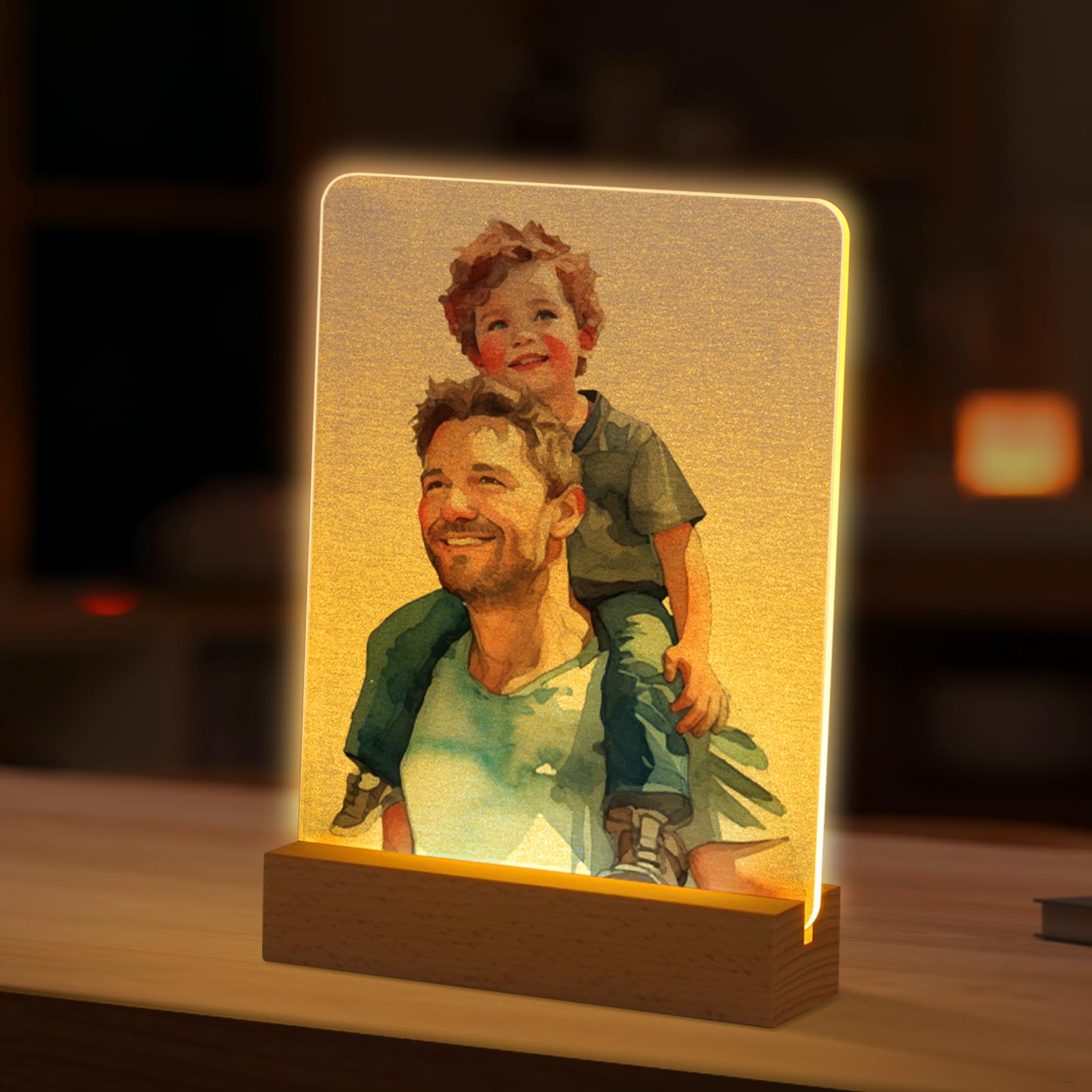Amazon.com: PYD Life 4 Pack Sublimation LED Acrylic Photo Frames Night ...