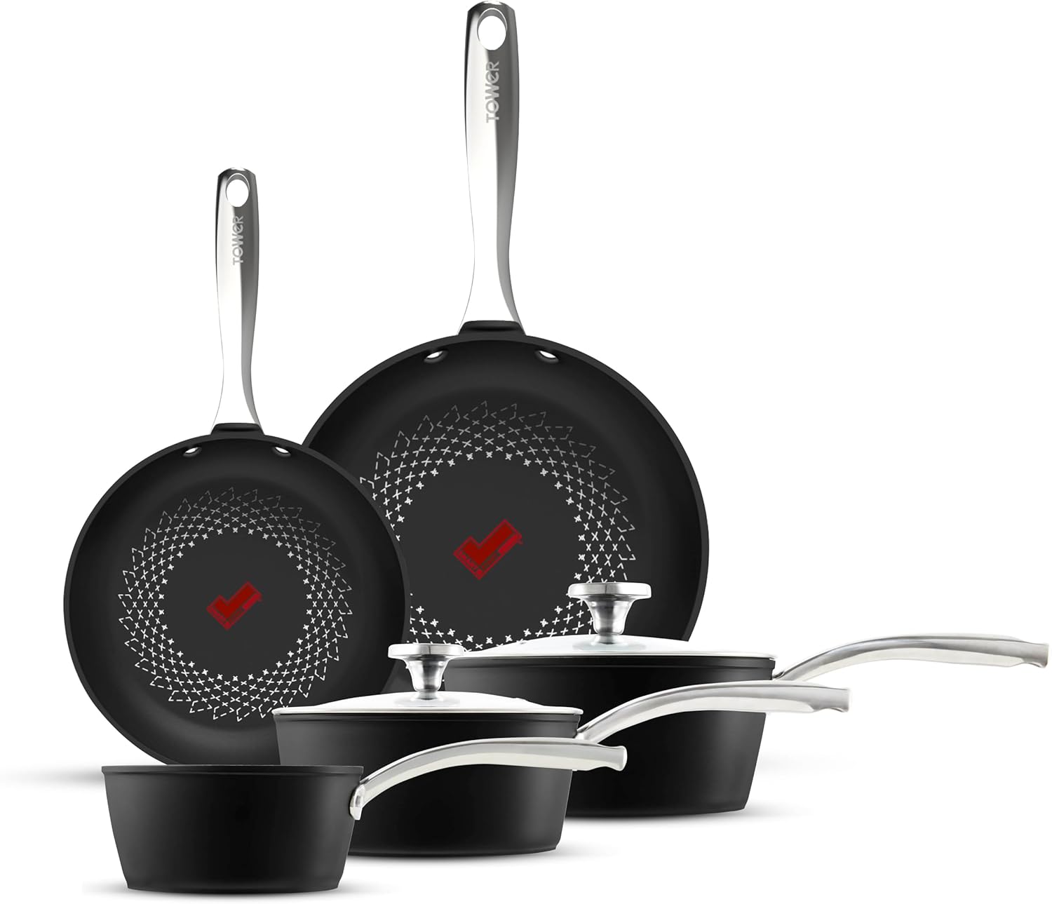 Tower T900304 SmartStart Ultra Forged 5 Piece Cookware Set with ...