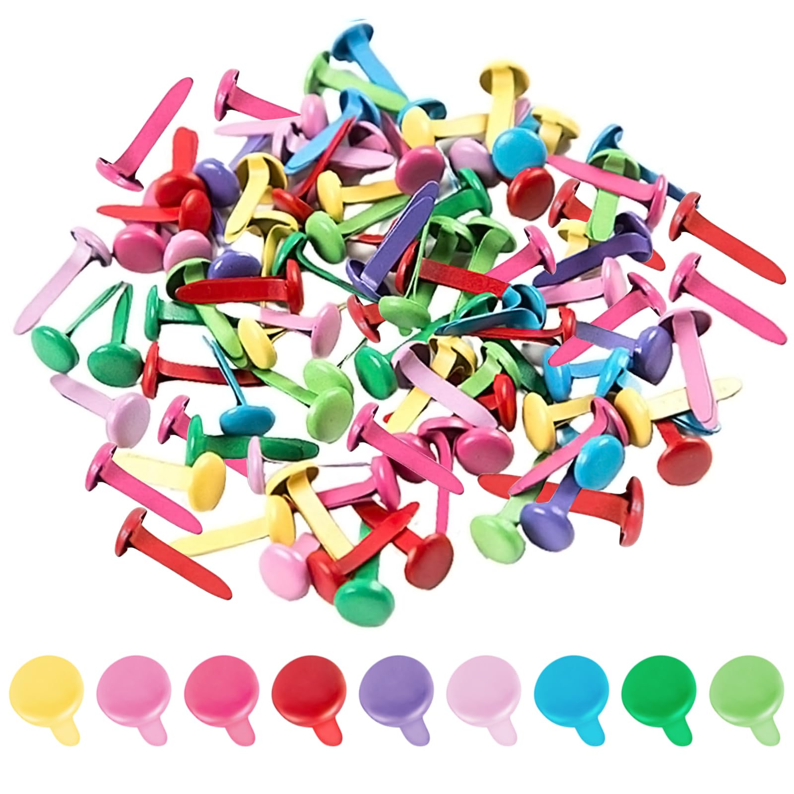 KMZ 100 PCS Multicolor Split Pins Round Metal Brad Fasteners Split Pin ...