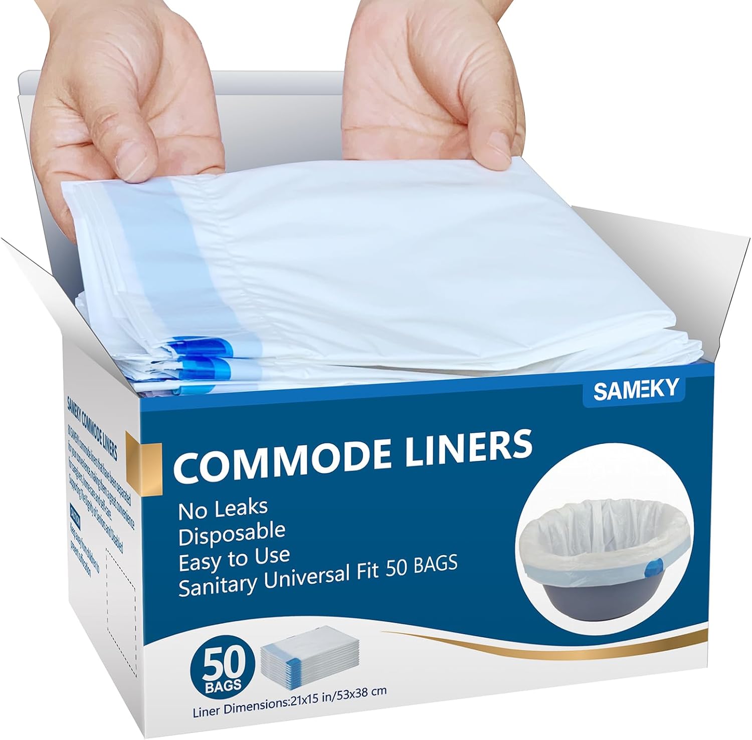 Sameky Commode Liners for Bedside Portable Toilet Chair Bucket | Value ...