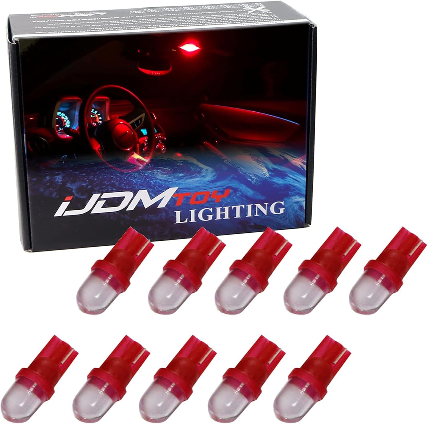 Amazon.com: iJDMTOY 10pc Brilliant Red Single-Emitter 1-LED 168 175 194 ...