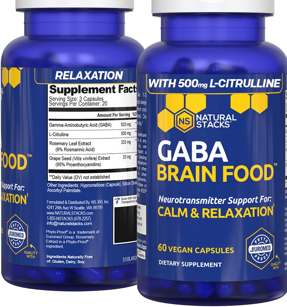 Amazon.com: GABA Brain Food - GABA Supplement with L-Citrulline & Grape ...