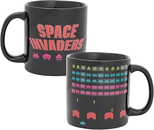 Amazon.com: Vandor Space Invaders 20 oz. Heat Reactive Ceramic Mug ...