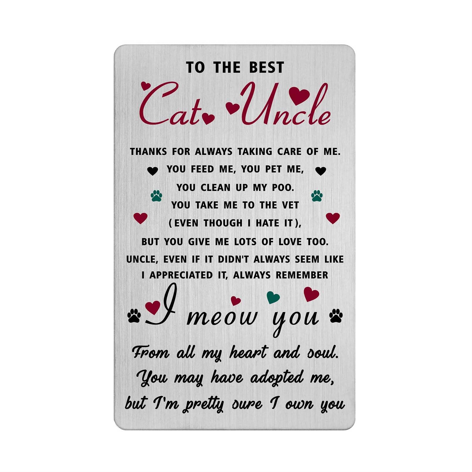 Richesele Cat Uncle Gifts for Men – Best Cat Uncle Ever Gifts Card from ...
