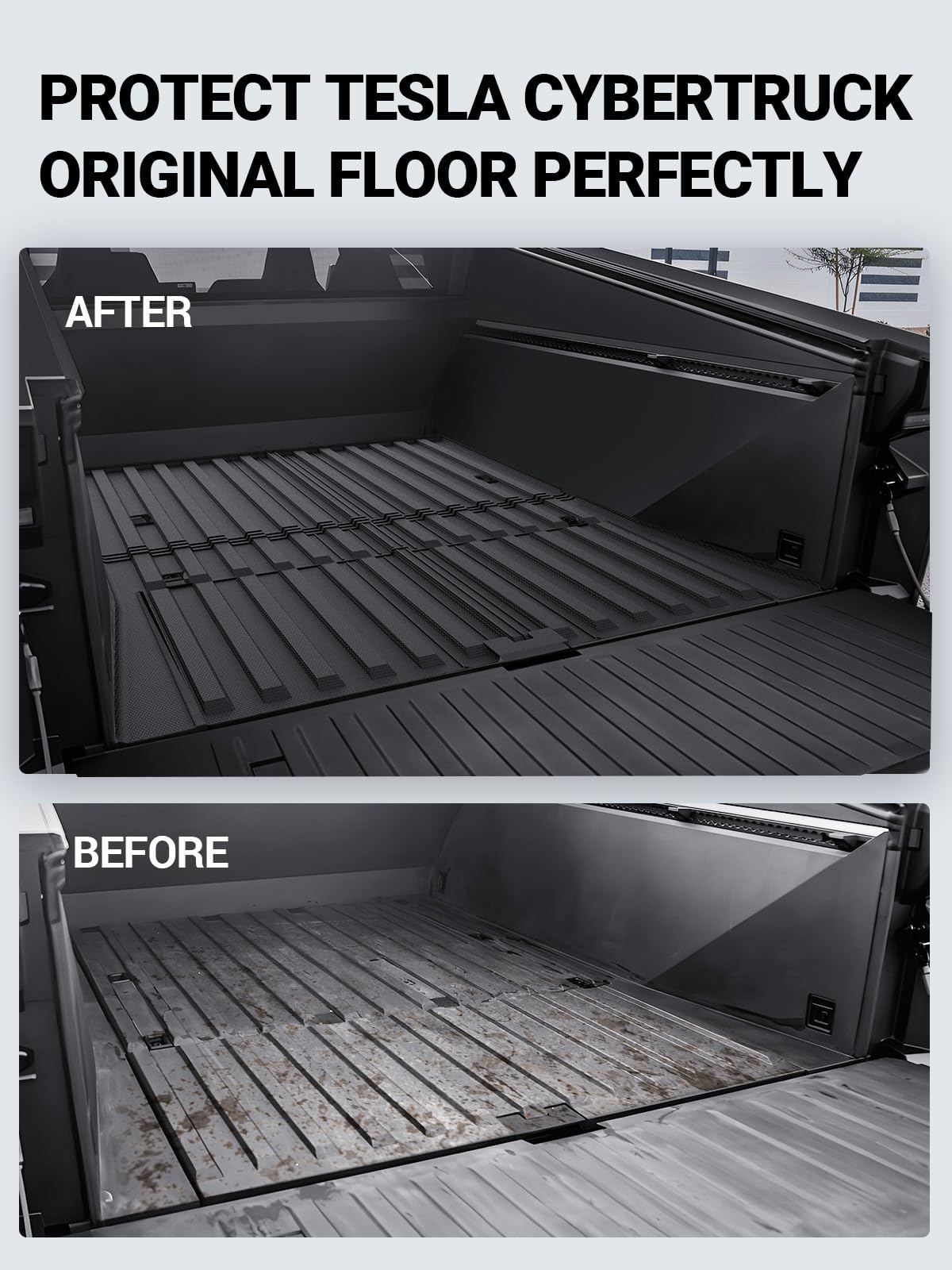 Snapklik.com : 2024 Tesla Cybertruck Floor Mats Truck Bed Mat Front ...