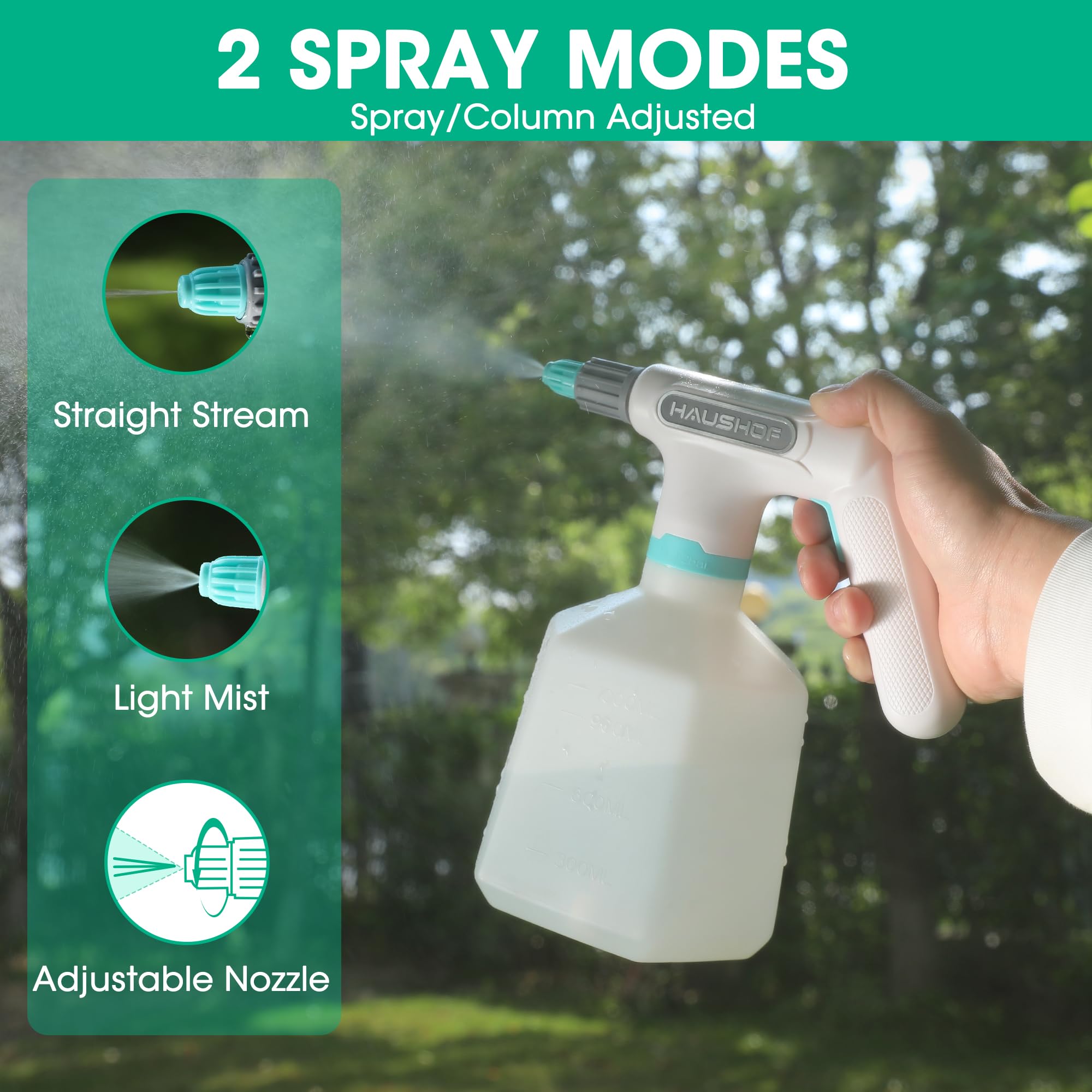 Snapklik.com : HAUSHOF 35 Fl Oz Battery Powered Sprayer Garden Mister ...