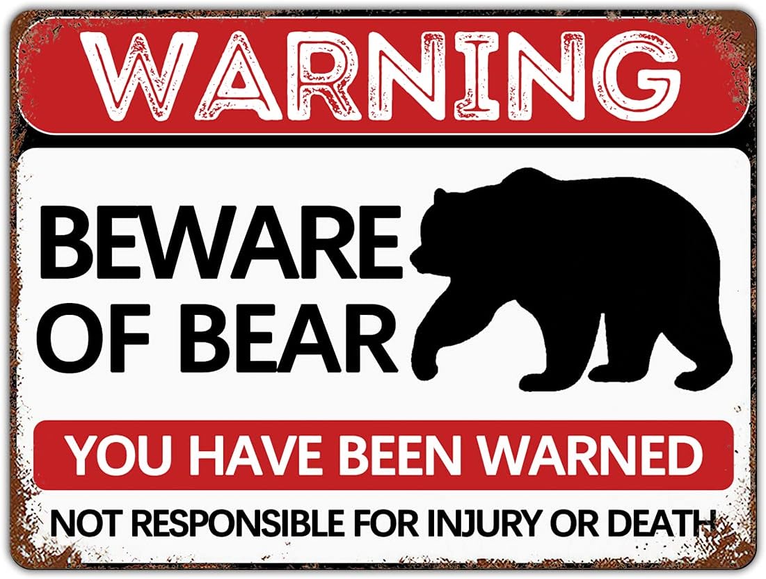Amazon.com : BAIWIFE Beware of Bear Sign, Bear Warning Sign for Outdoor ...