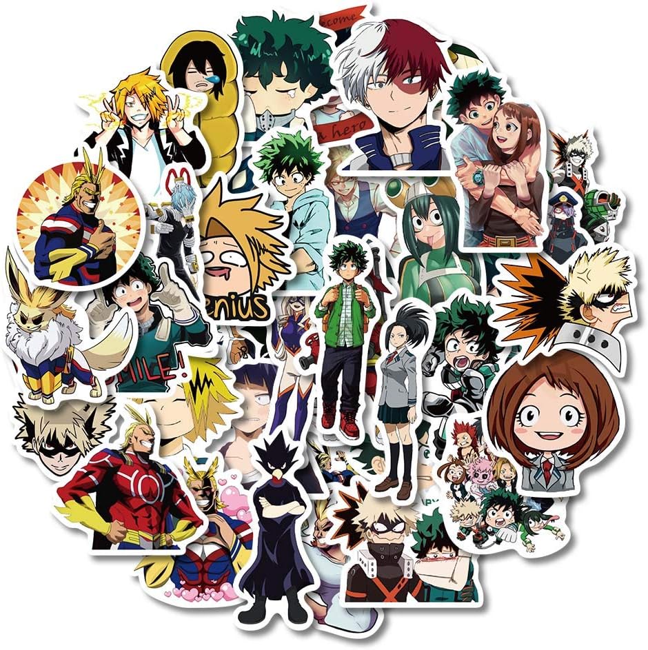 My Hero Academia Sticker Pack 100pcs, Vinyl Anime Sticker Decals for ...