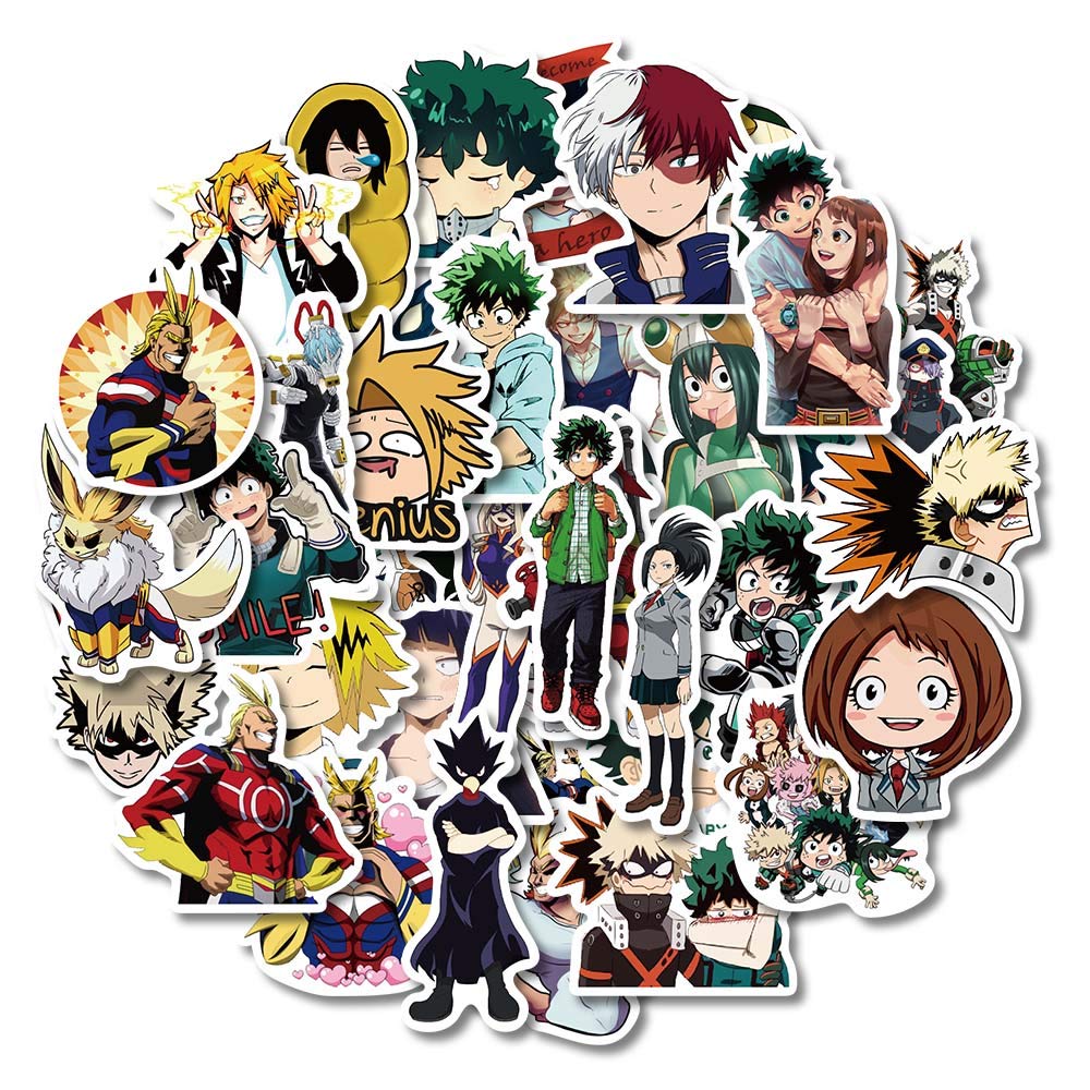 Barisc 100pcs My Hero Academia Stickers For Water Bottles Laptop ...
