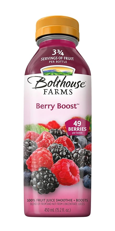 Amazon.com: Bolthouse Farms, Berry Boost Smoothie, 15.2 Fl Oz Bottle ...