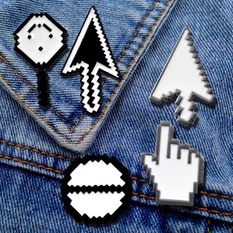 Snapklik.com : 5Pcs Cursors Enamel Pin Mouse Finger Badge Lapel Denim ...