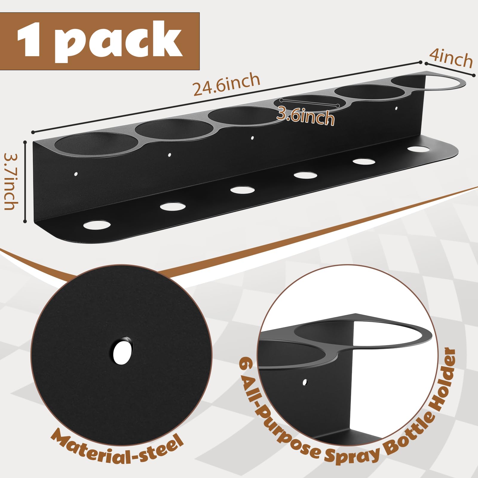 Therwen 1 Pcs 6 Holes All Purpose Steel Spray Bottle Holder Heavy Duty ...