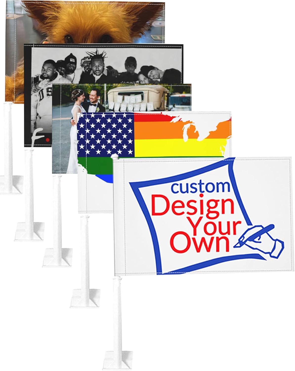 Amazon.com : Custom Car Flag Customized USA American Car Flag Window ...