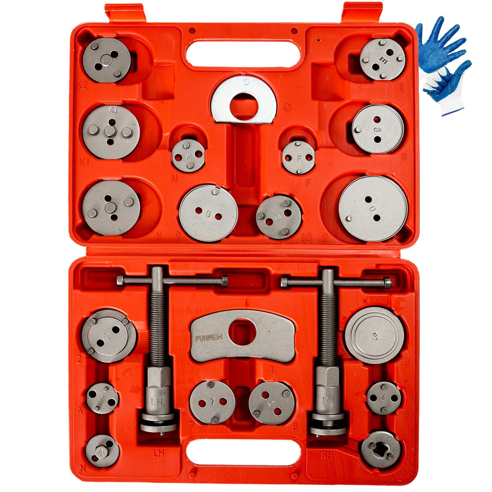 Punmew Brake Caliper Compression Tool 24-Piece Heavy Duty Disc Brake ...
