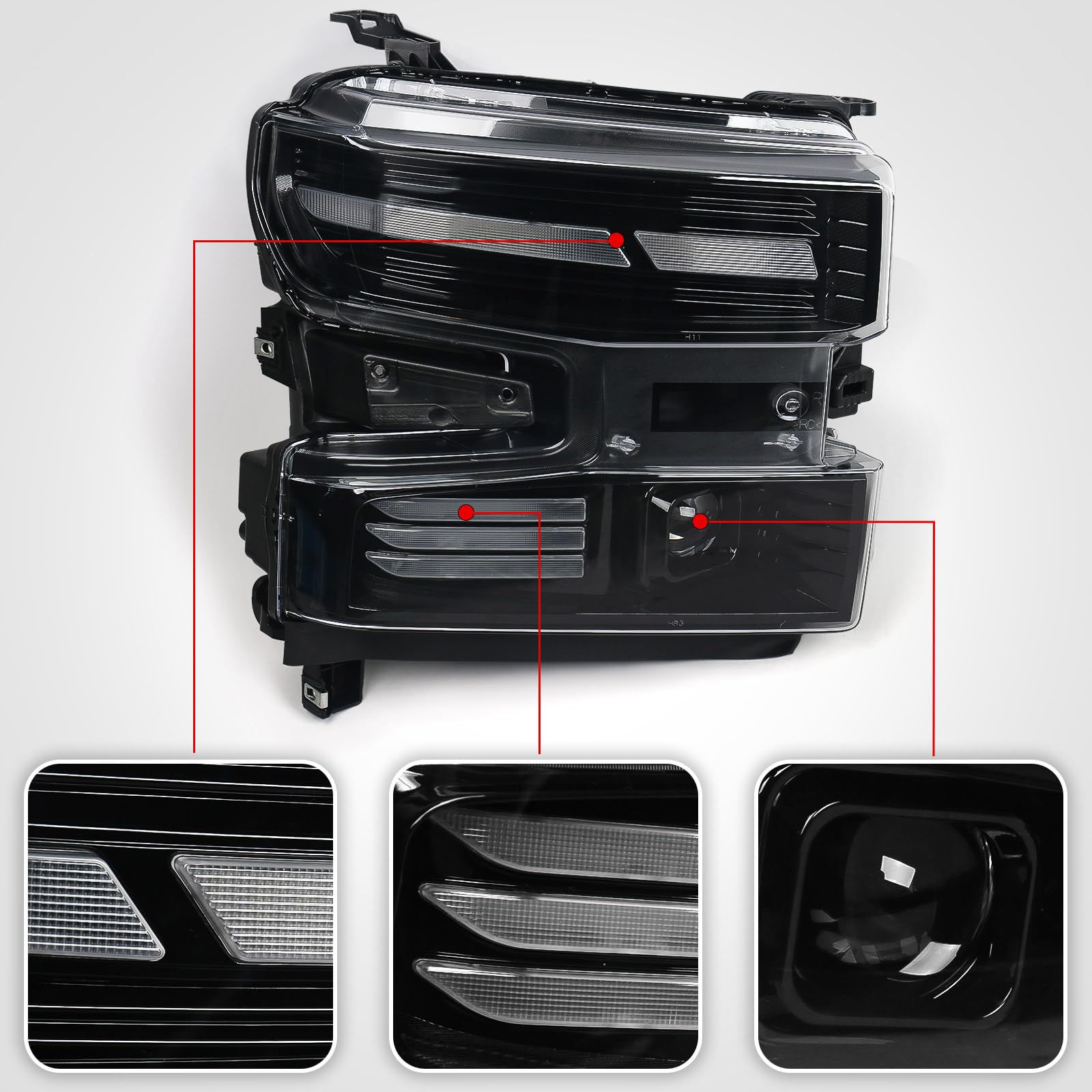 Snapklik.com : Full LED Headlights Assembly For Chevy Silverado 1500 ...