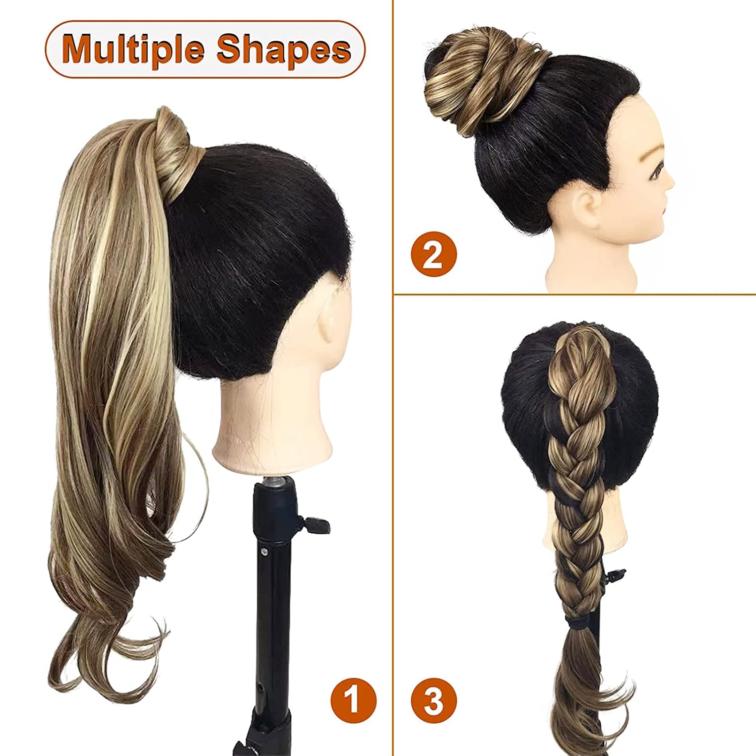 Extensión de cola de caballo rubia de 32 pulgadas, extensiones de ...