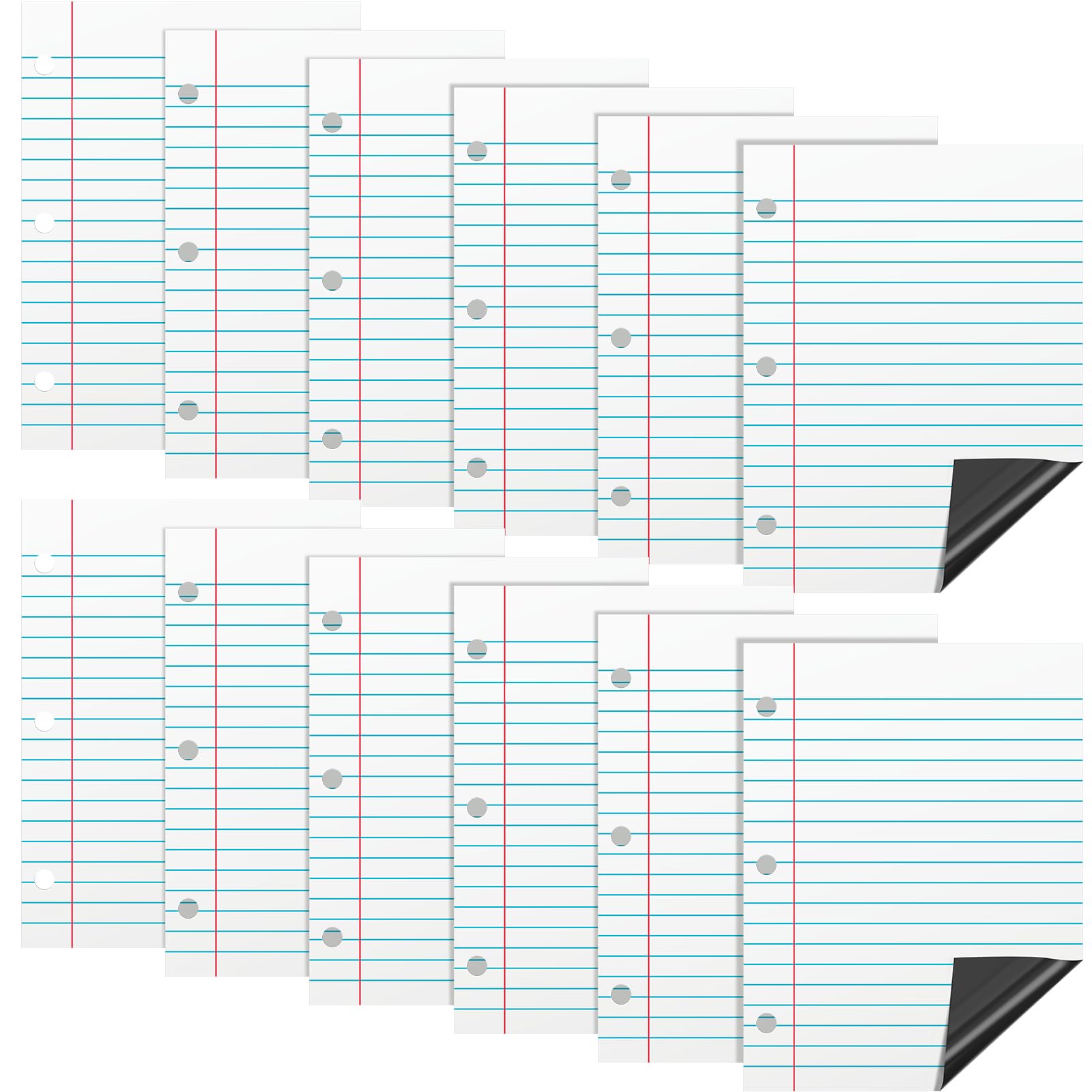 Amazon.com : Sherr 12 Pieces Magnetic Notebook Paper for Classroom ...