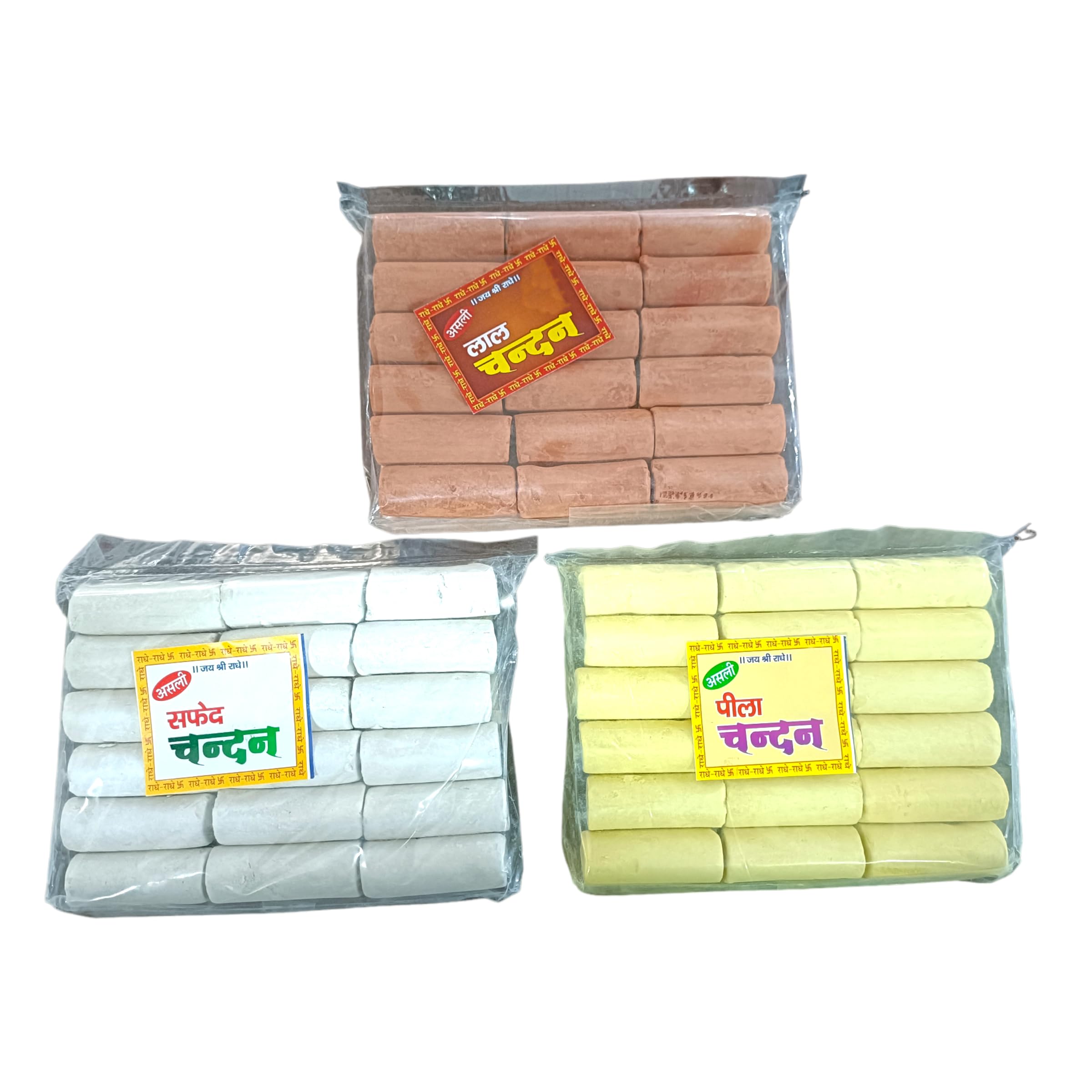 Dev Samagri Pure Chandan | Natural Tika | Pack of Red, White, Yellow ...