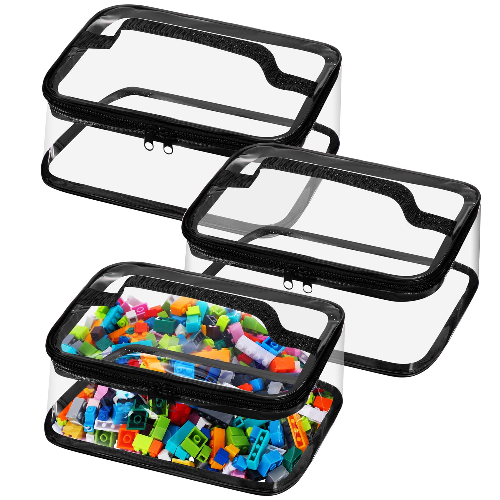 Amazon.com: Nitial 3 Packs Clear Toy Storage Bags, PVC Organizing ...