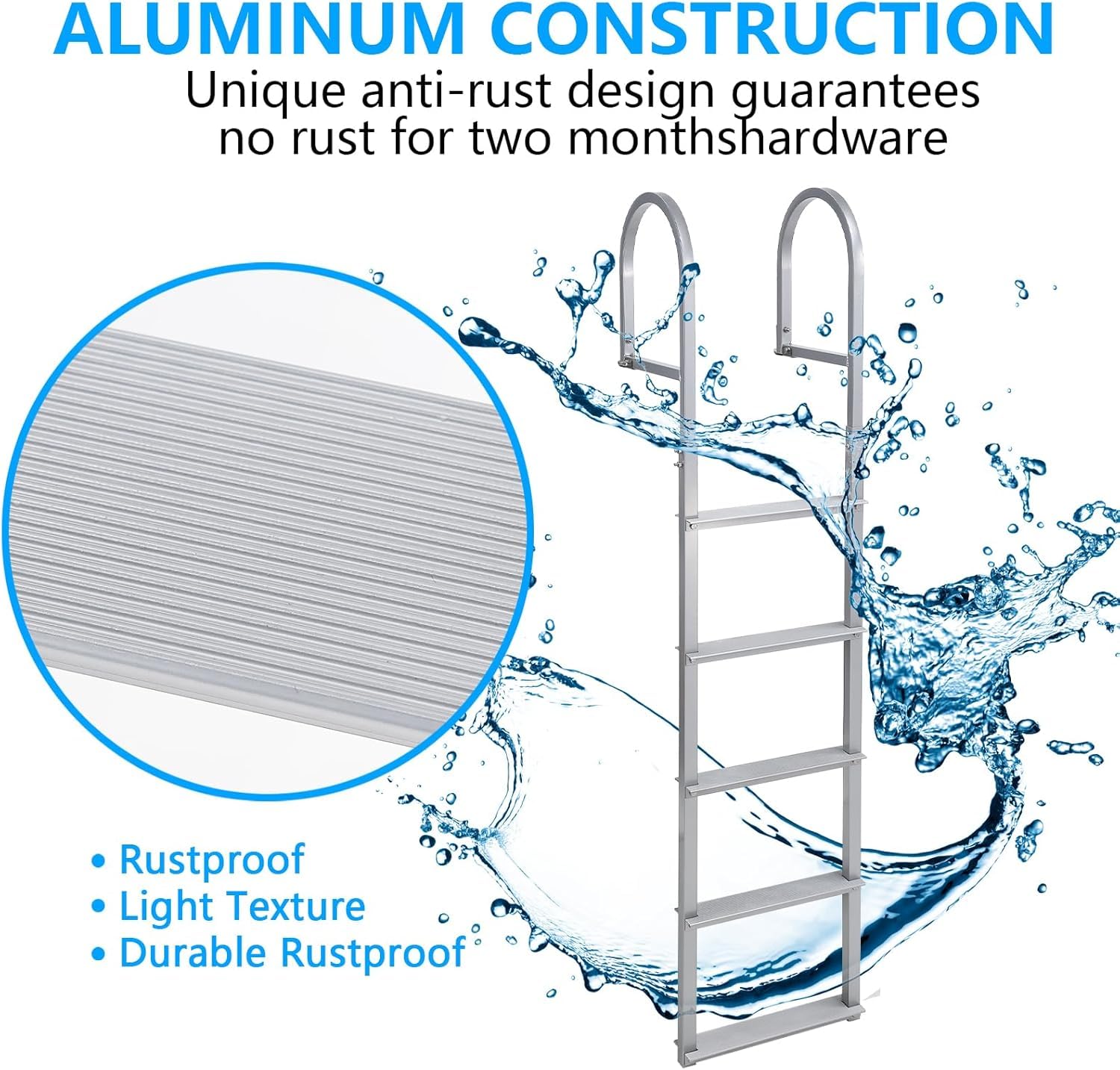 Snapklik.com : YardYonder Removable Dock Ladder 3 Steps, Aluminum Swim ...